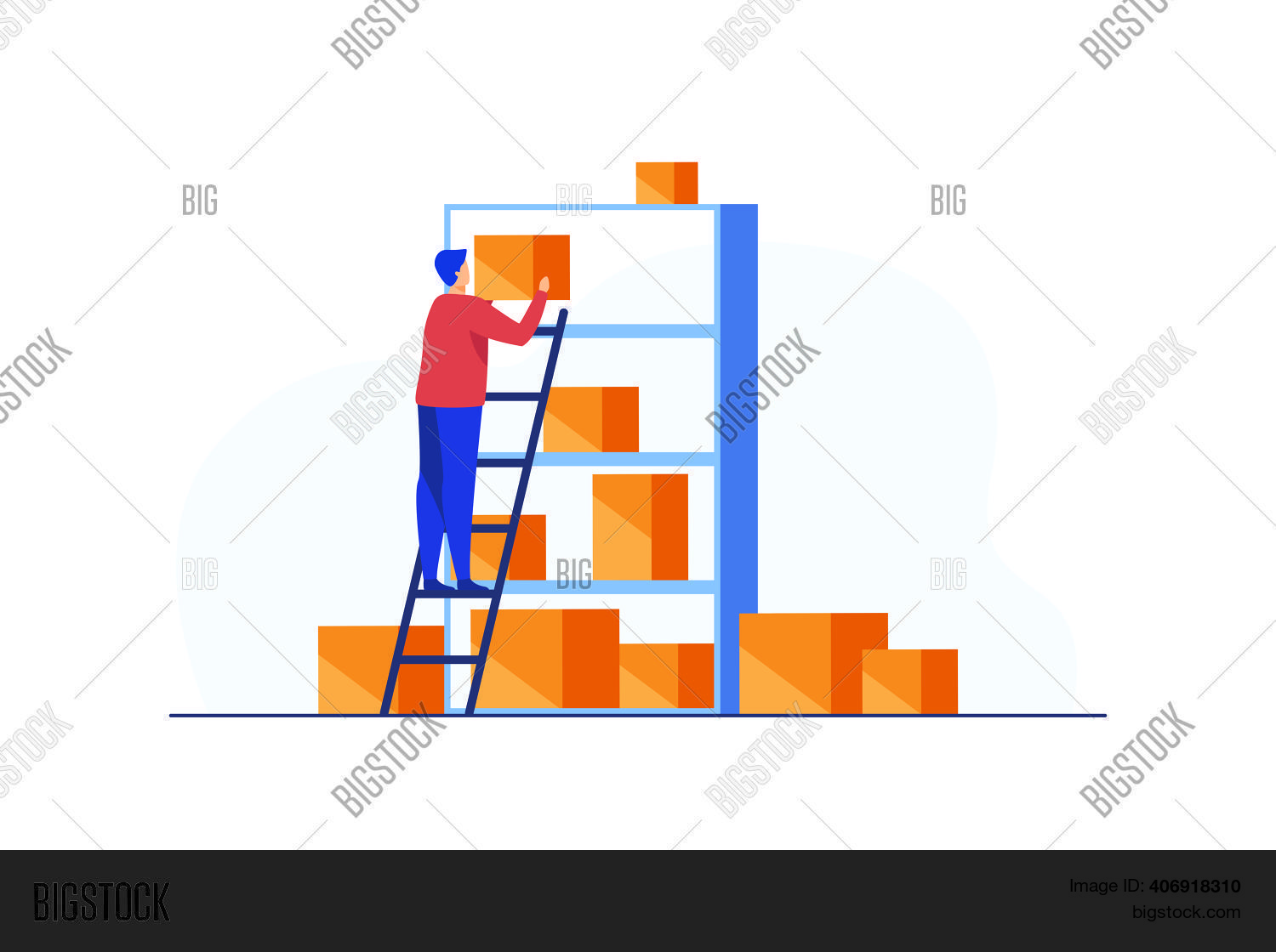 Man Putting Boxes On Vector & Photo (Free Trial) | Bigstock