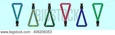 Set Lanyard Cartoon Vector & Photo (Free Trial) | Bigstock