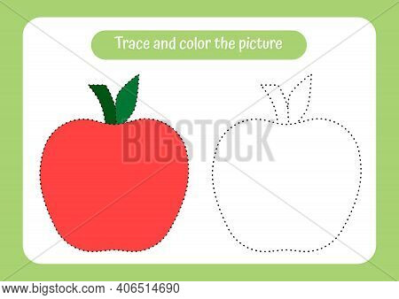 Apple Trace Color Vector & Photo (Free Trial) | Bigstock