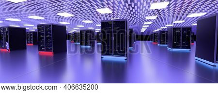 Server Room Data Center. Backup, Mining, Hosting, Mainframe, Farm And ...