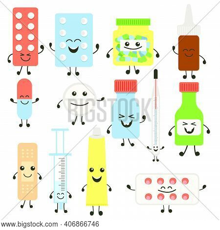 Funny Medicine Pills Vector & Photo (Free Trial) | Bigstock