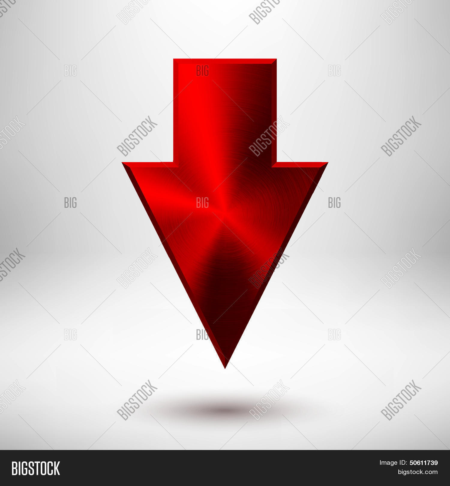 Down Arrow Sign Red Vector & Photo (Free Trial) | Bigstock
