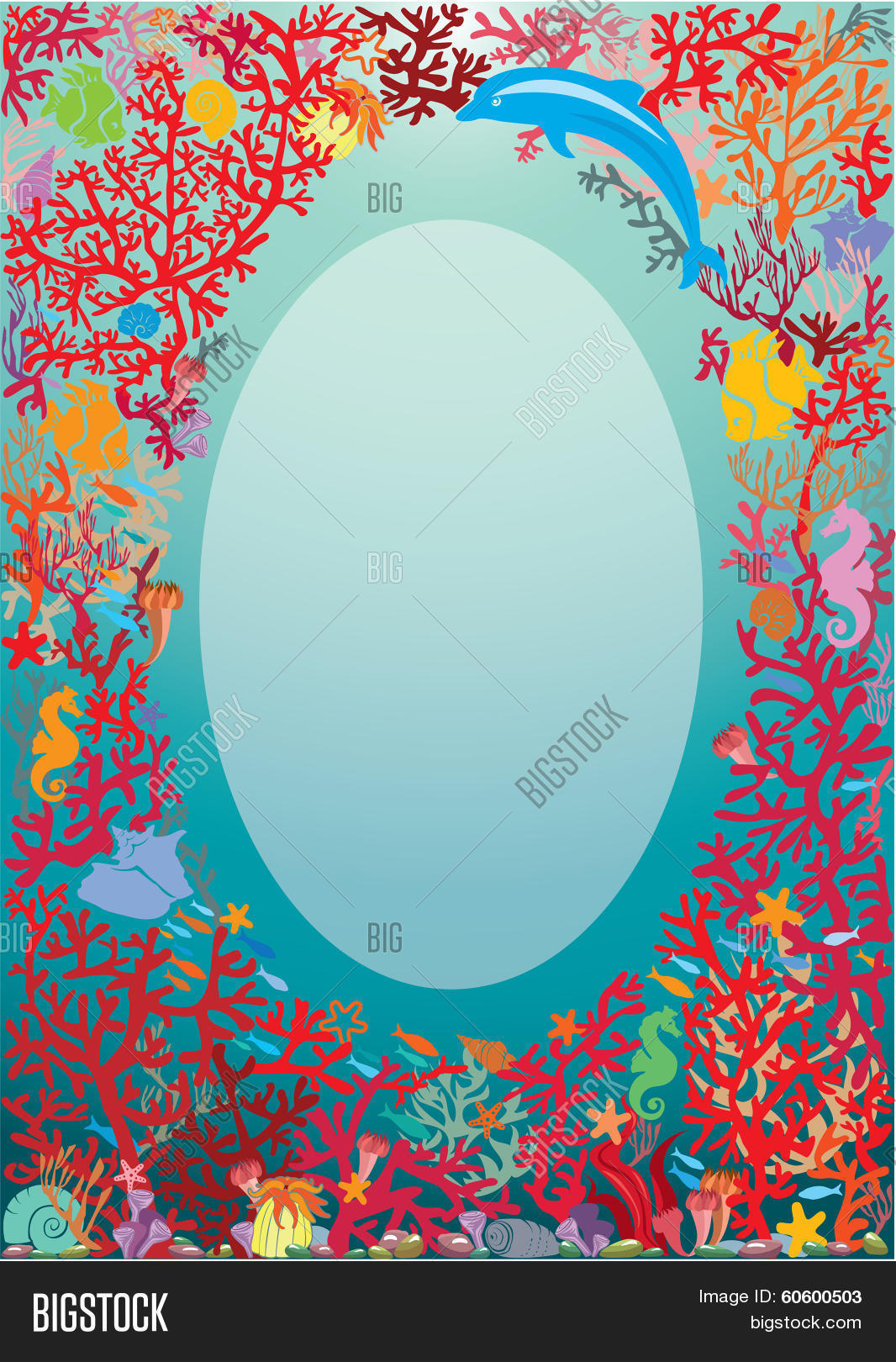 Oval Frame Coral Reef Vector & Photo (Free Trial) | Bigstock