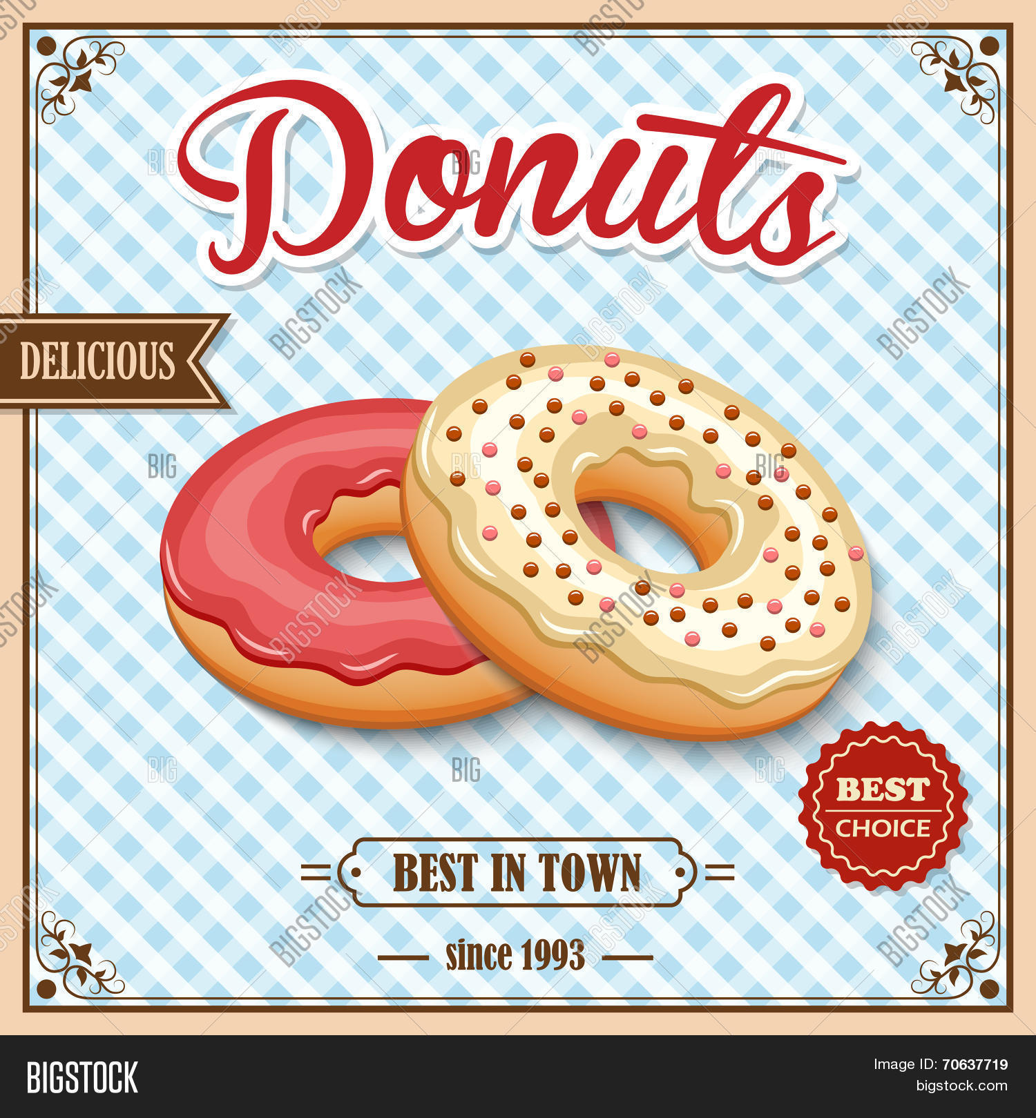 Donut Retro Poster Vector & Photo (Free Trial) | Bigstock