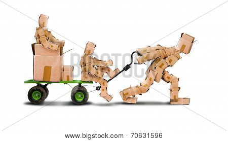 Box Character Pulling Image & Photo (Free Trial) | Bigstock