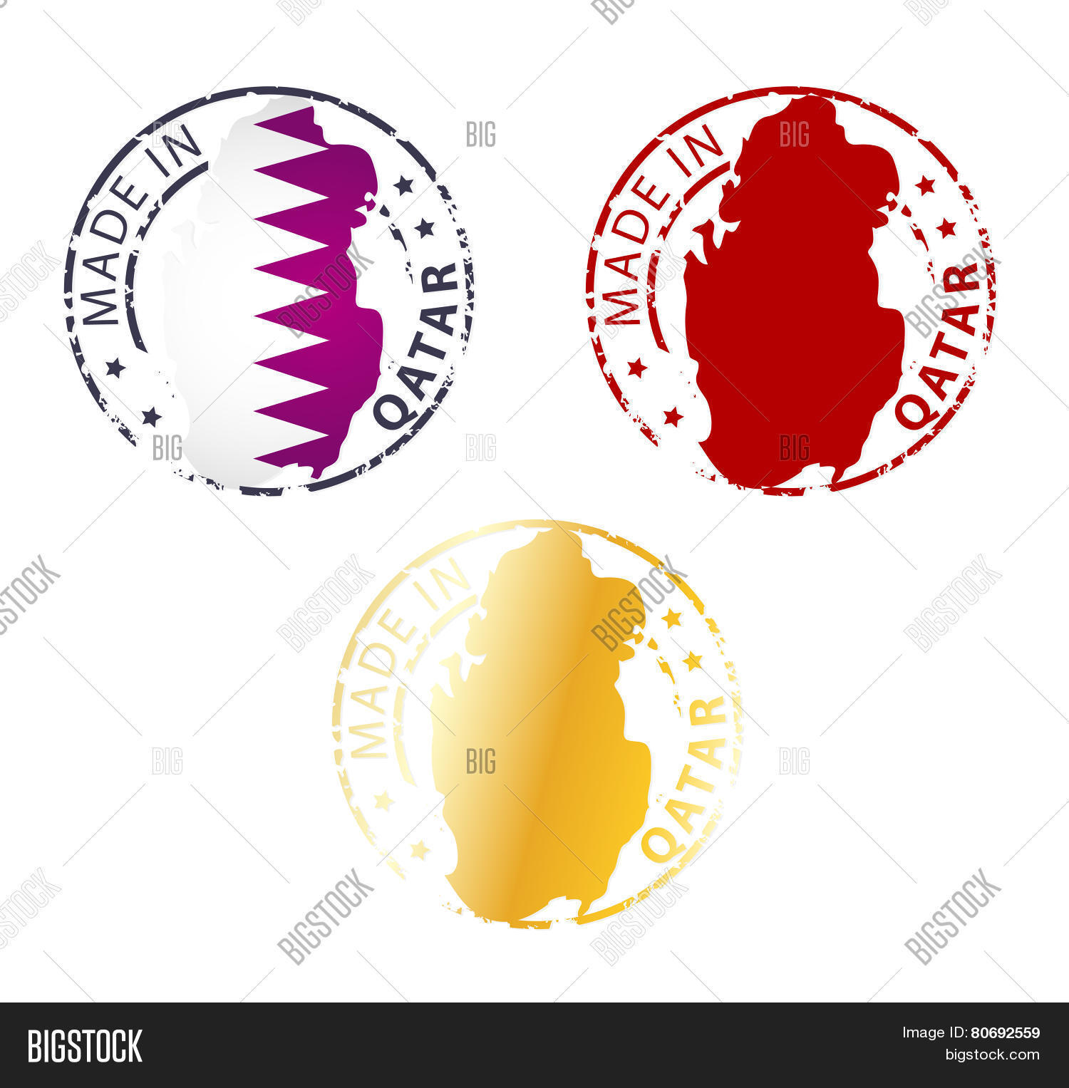 Made Qatar Stamp Vector & Photo (Free Trial) | Bigstock