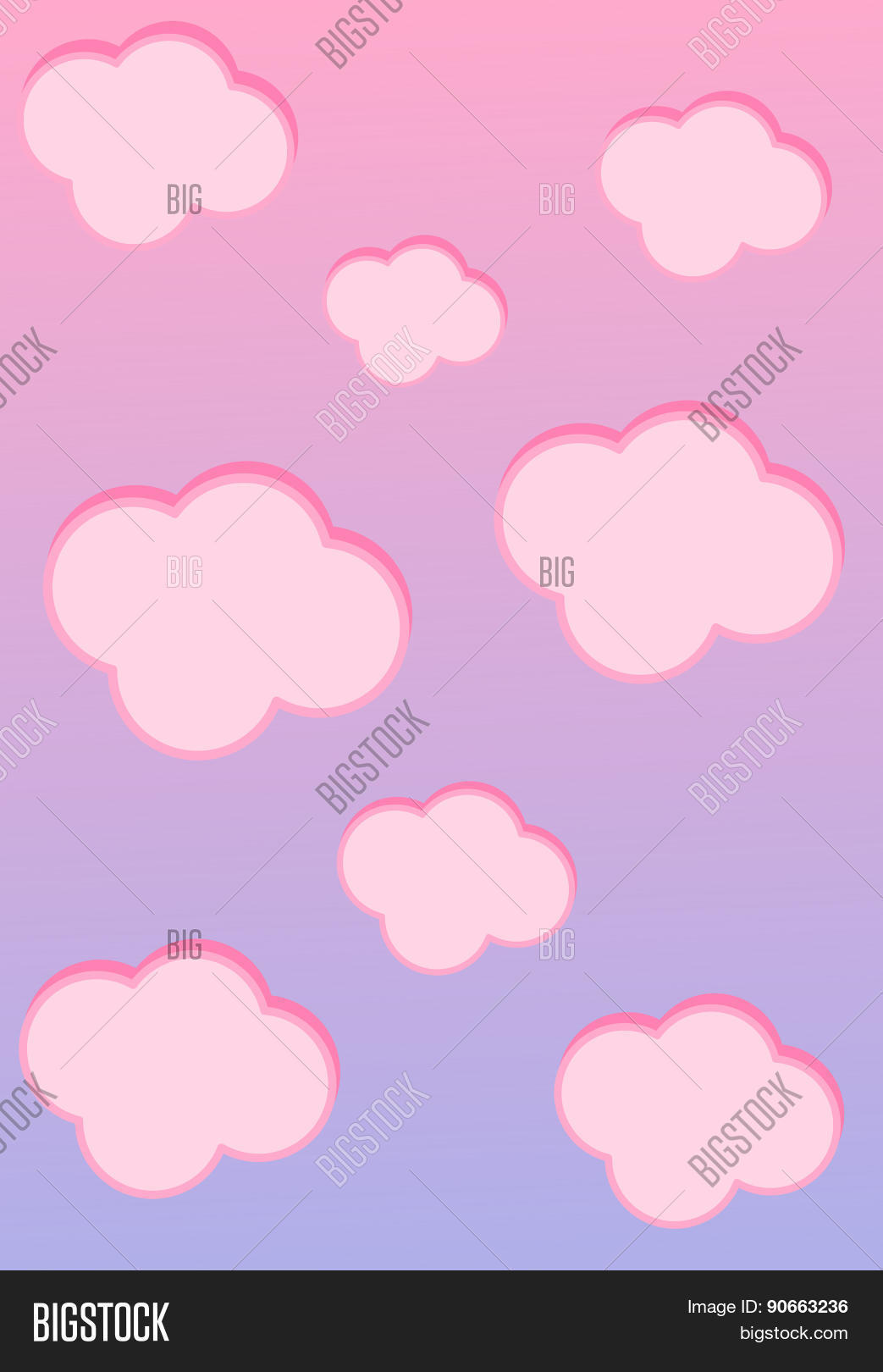 Cartoon Clouds Pink Image & Photo (Free Trial) | Bigstock