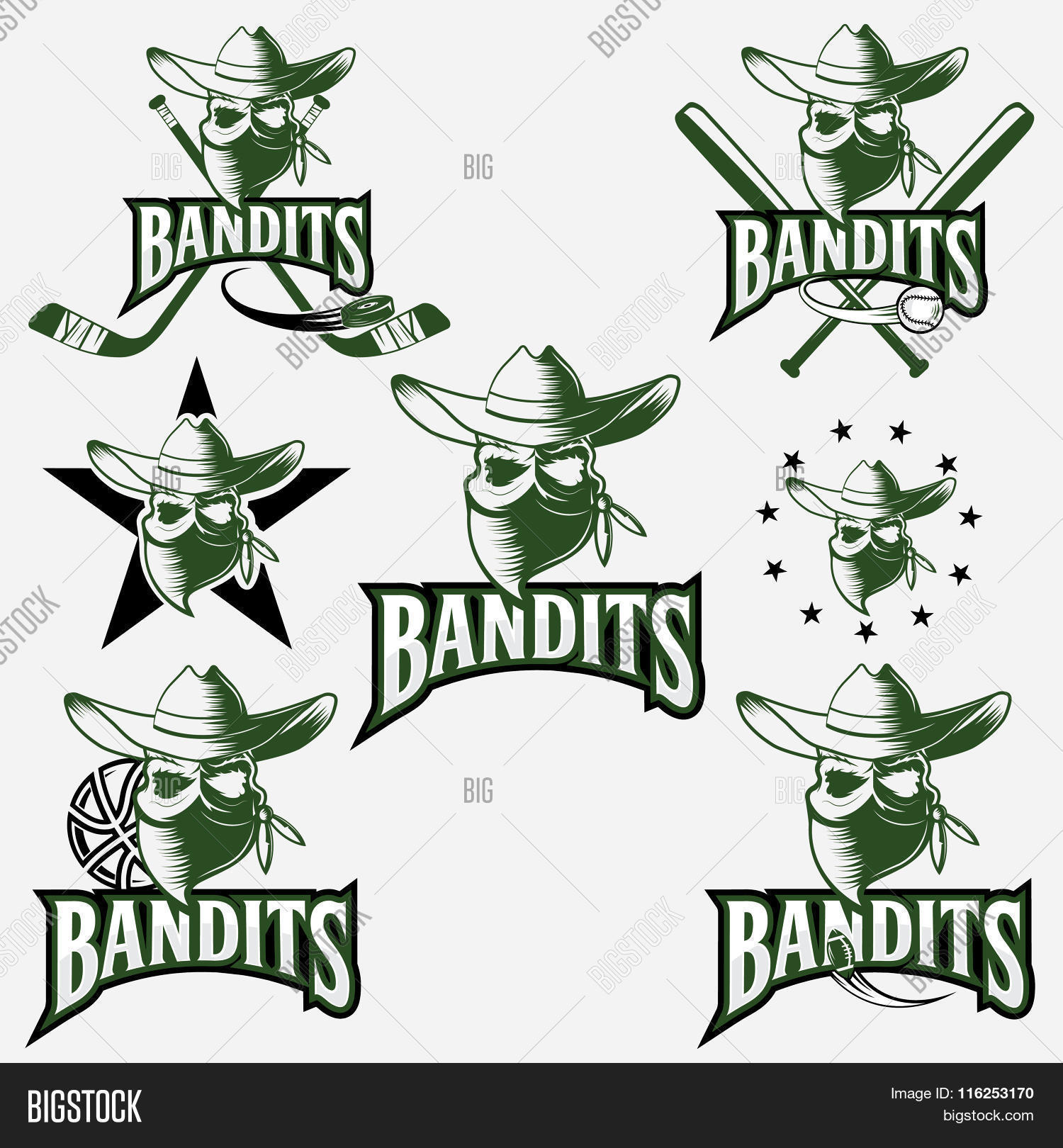 Set Skull Bandit Vector & Photo (Free Trial) | Bigstock