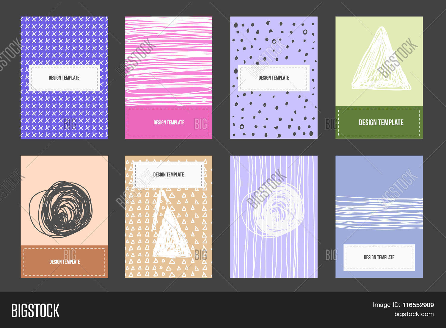 Set Hand Draw Flyers Vector & Photo (Free Trial) | Bigstock