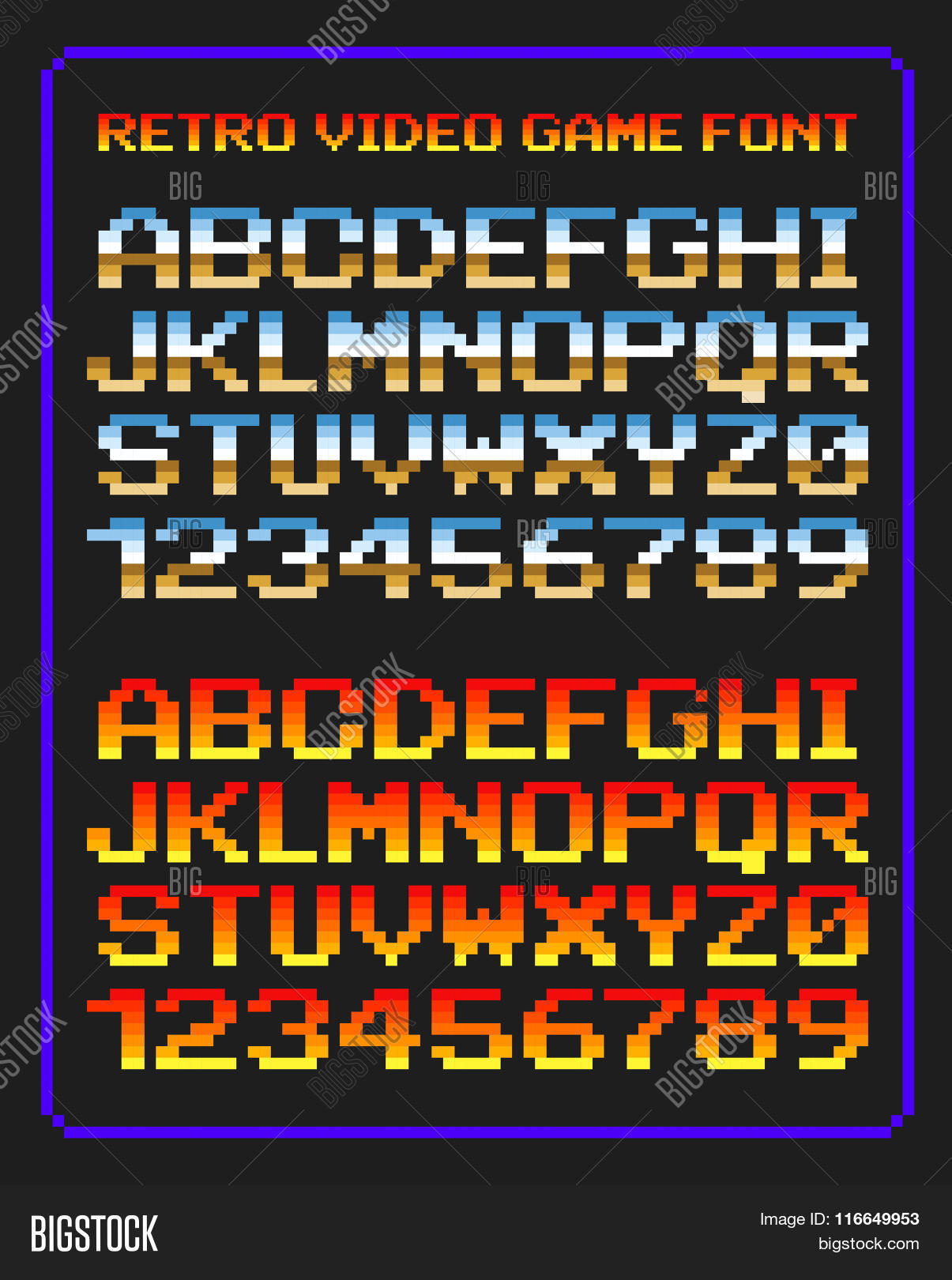 Retro Video Game Font Vector & Photo (Free Trial) | Bigstock