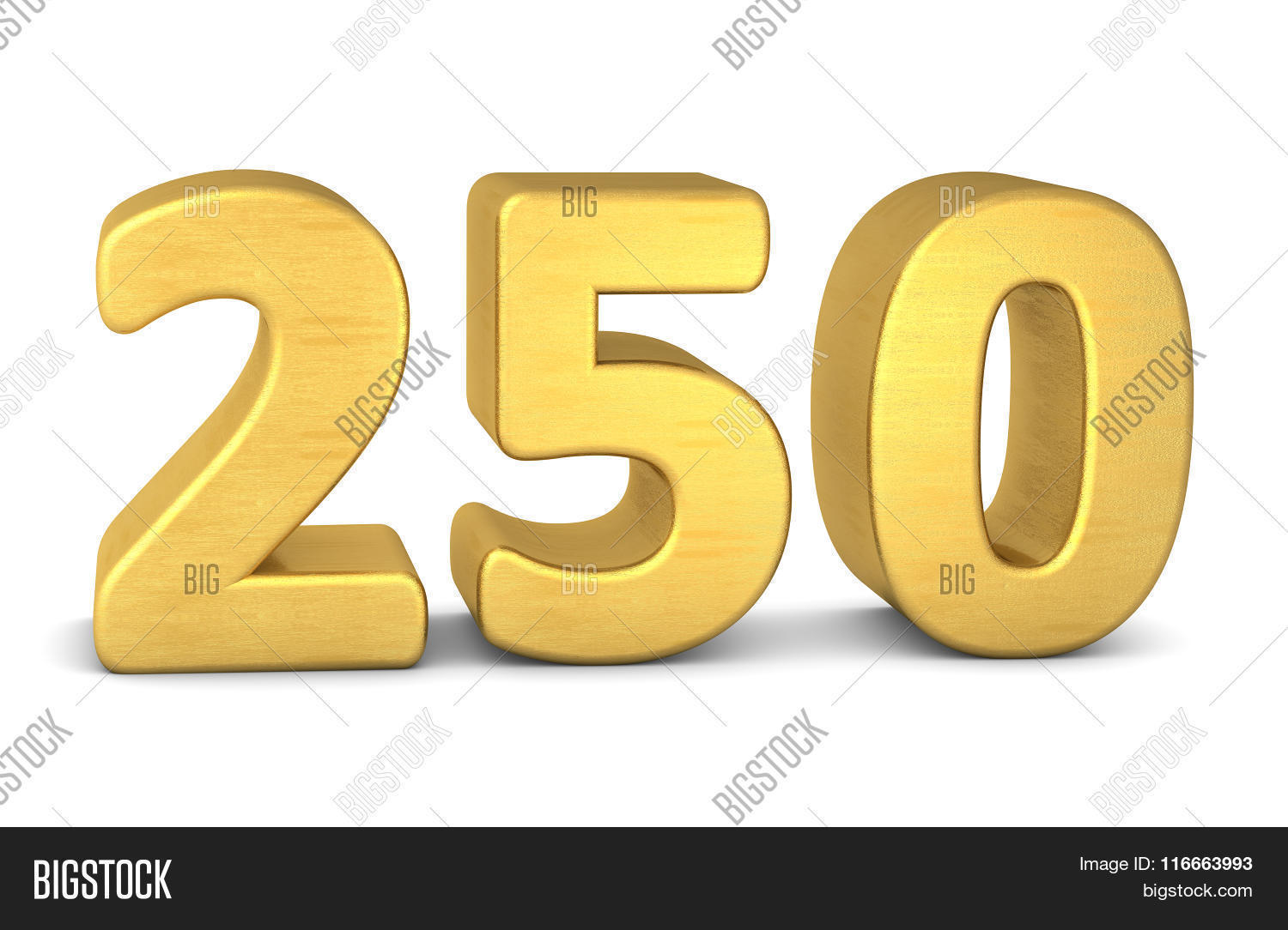 3D Number 250 Gold Image & Photo (Free Trial) | Bigstock