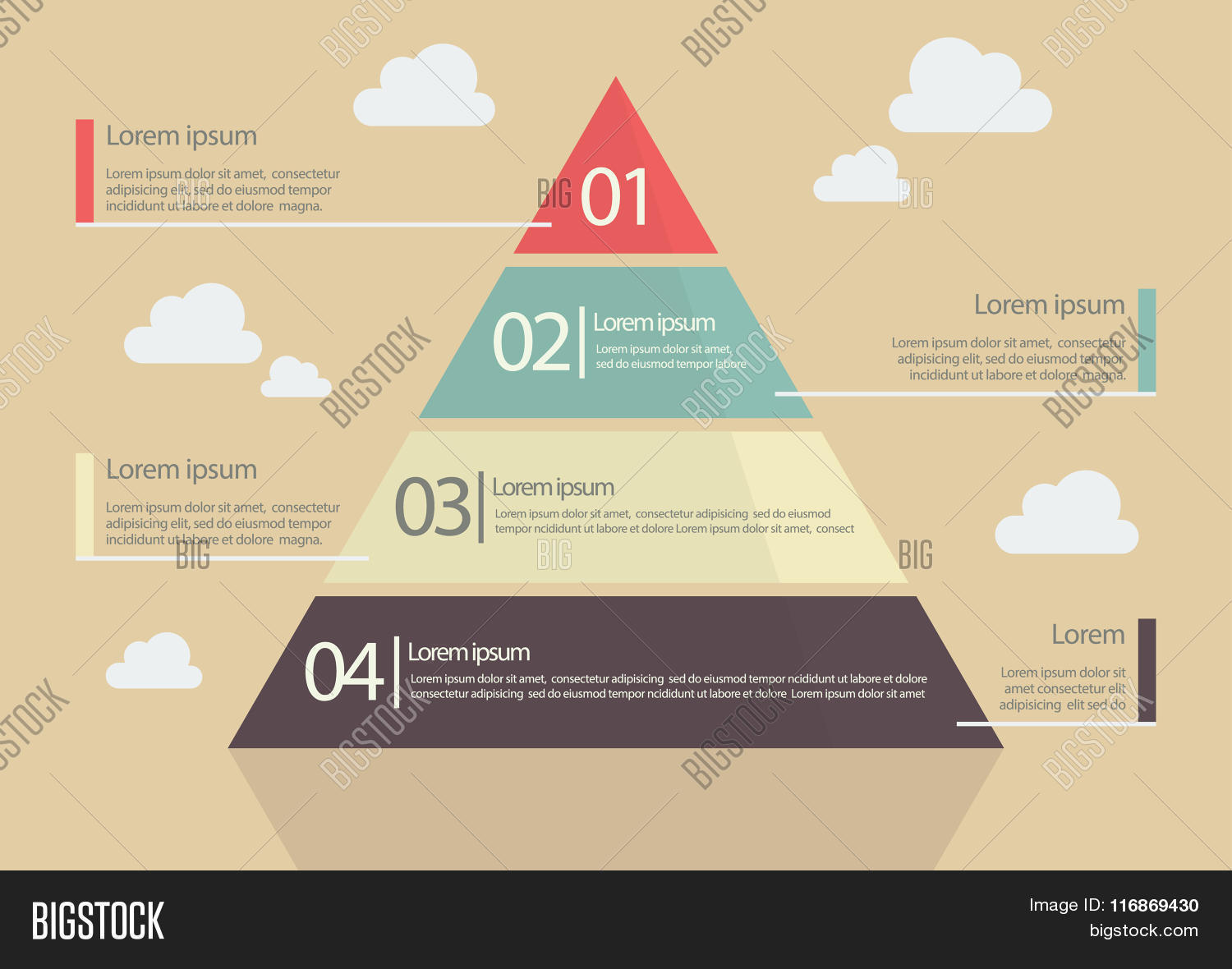 Pyramid Chart Flat Vector & Photo (Free Trial) | Bigstock