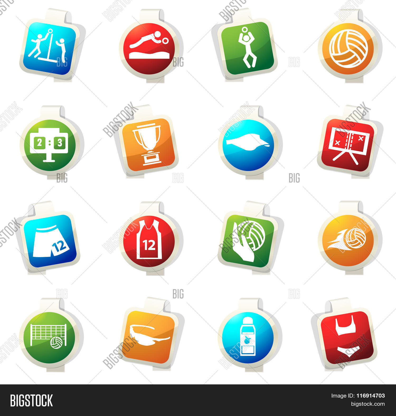 Volleyball Icon Set Vector & Photo (Free Trial) | Bigstock