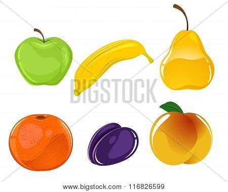 Six Fruits Set Vector & Photo (Free Trial) | Bigstock