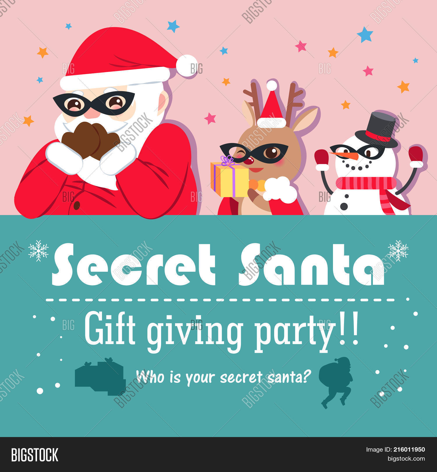 Cartoon Secret Santa Vector & Photo (Free Trial) | Bigstock