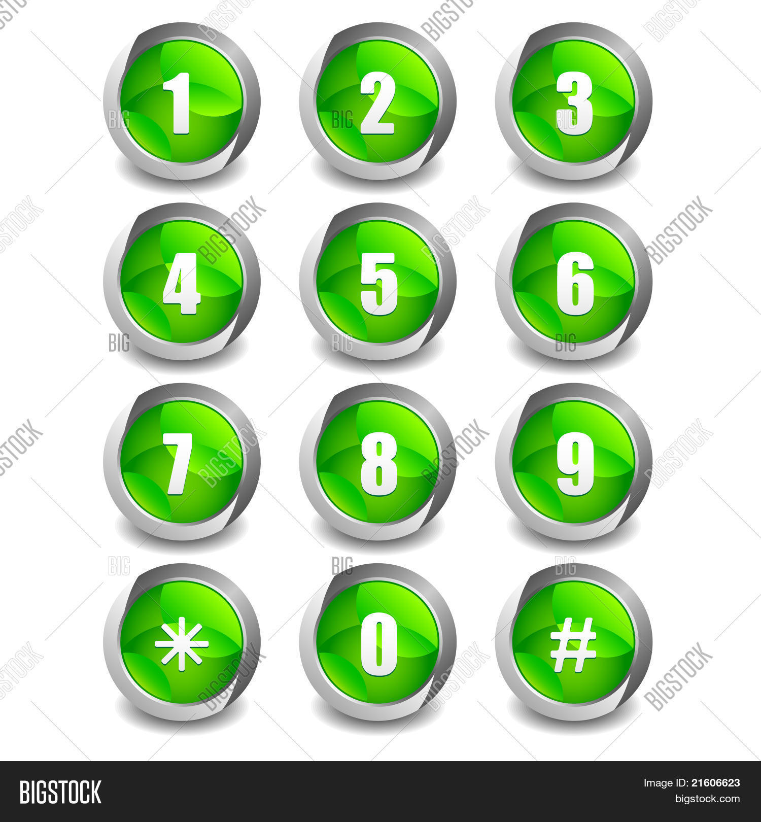 Numbers Button Vector & Photo (Free Trial) | Bigstock
