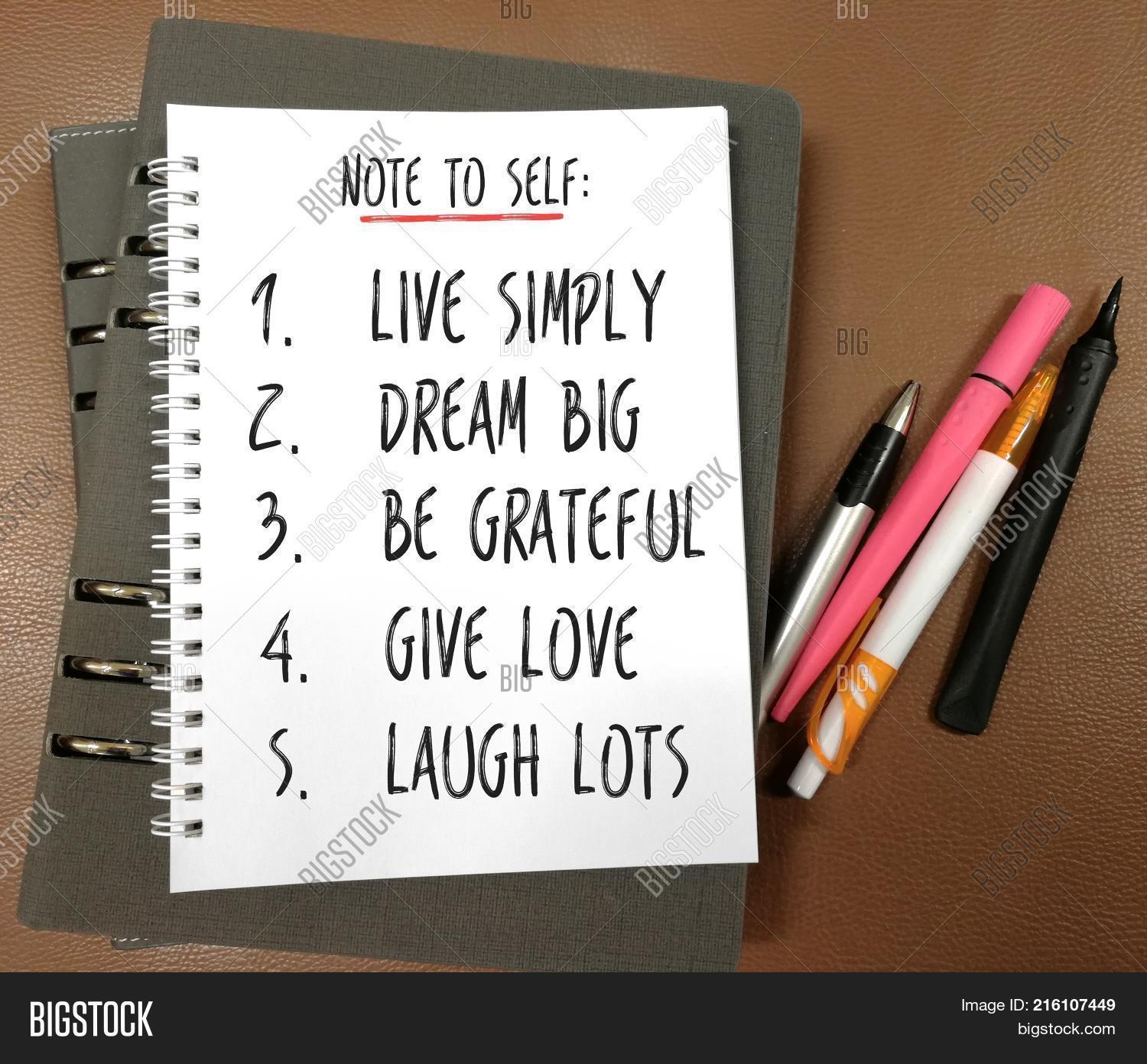 Note Self, Written On Image & Photo (Free Trial) | Bigstock
