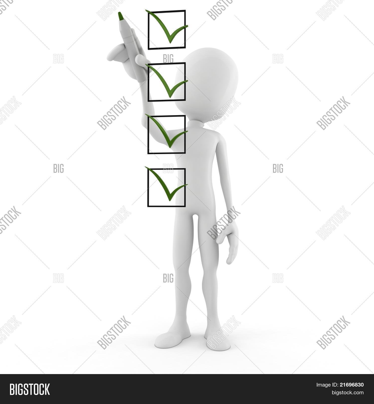 3d Man Check List Image & Photo (Free Trial) | Bigstock