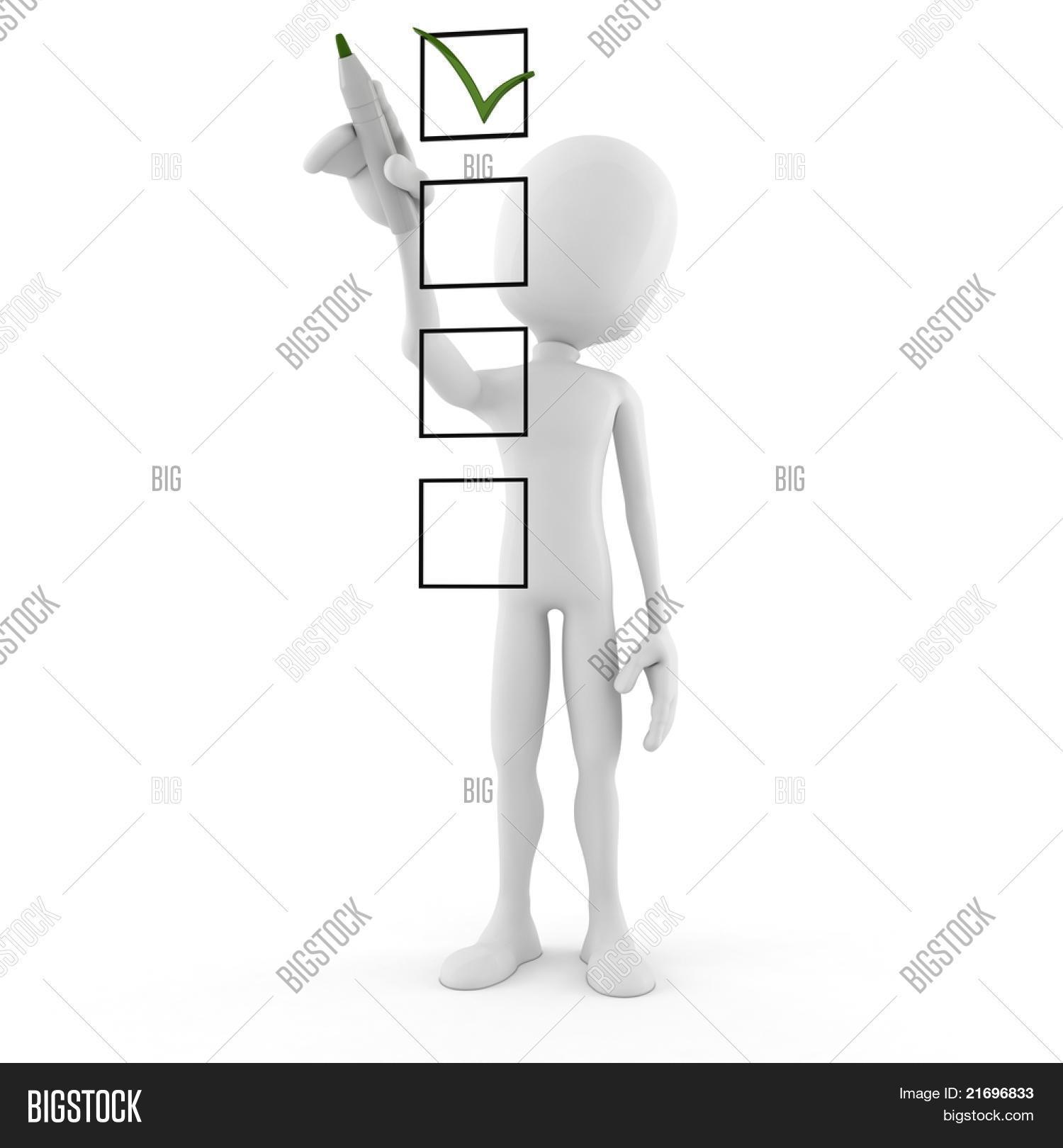 3d Man Check List Image & Photo (Free Trial) | Bigstock