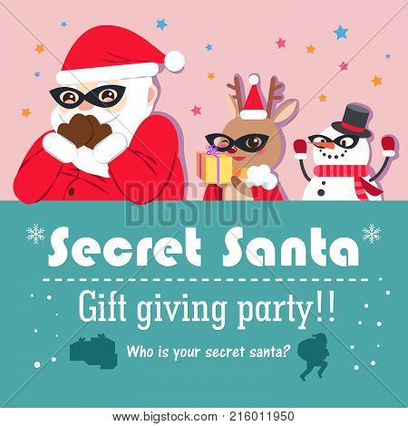 Cartoon Secret Santa Vector & Photo (Free Trial) | Bigstock