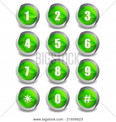 Numbers Button Vector & Photo (Free Trial) | Bigstock