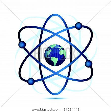 Blue-atom Symbol Vector & Photo (Free Trial) | Bigstock