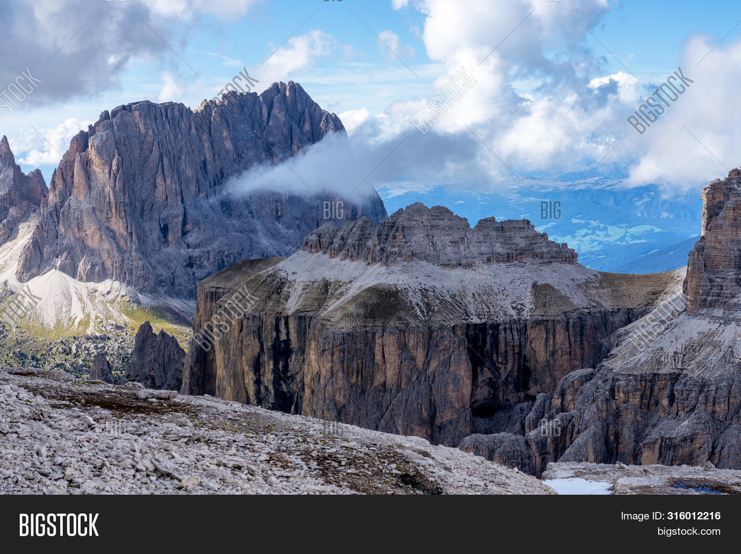 Sass Pordoi Relief Image & Photo (Free Trial) | Bigstock