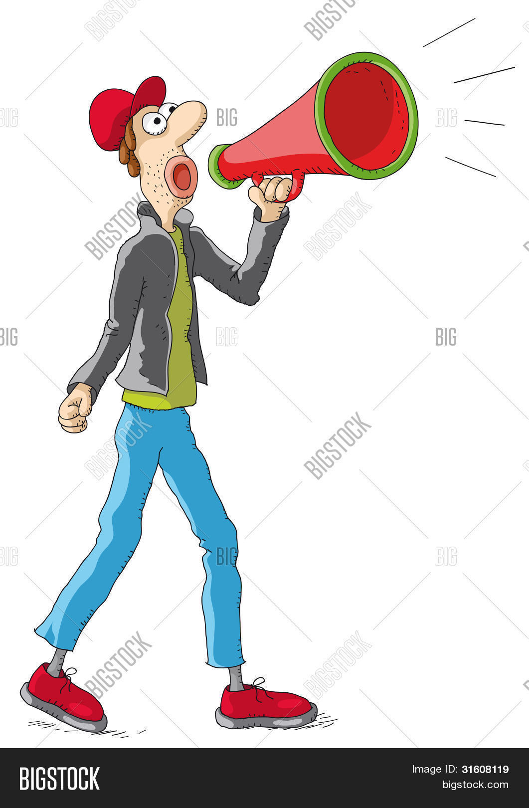 Man Megaphone Vector & Photo (Free Trial) | Bigstock