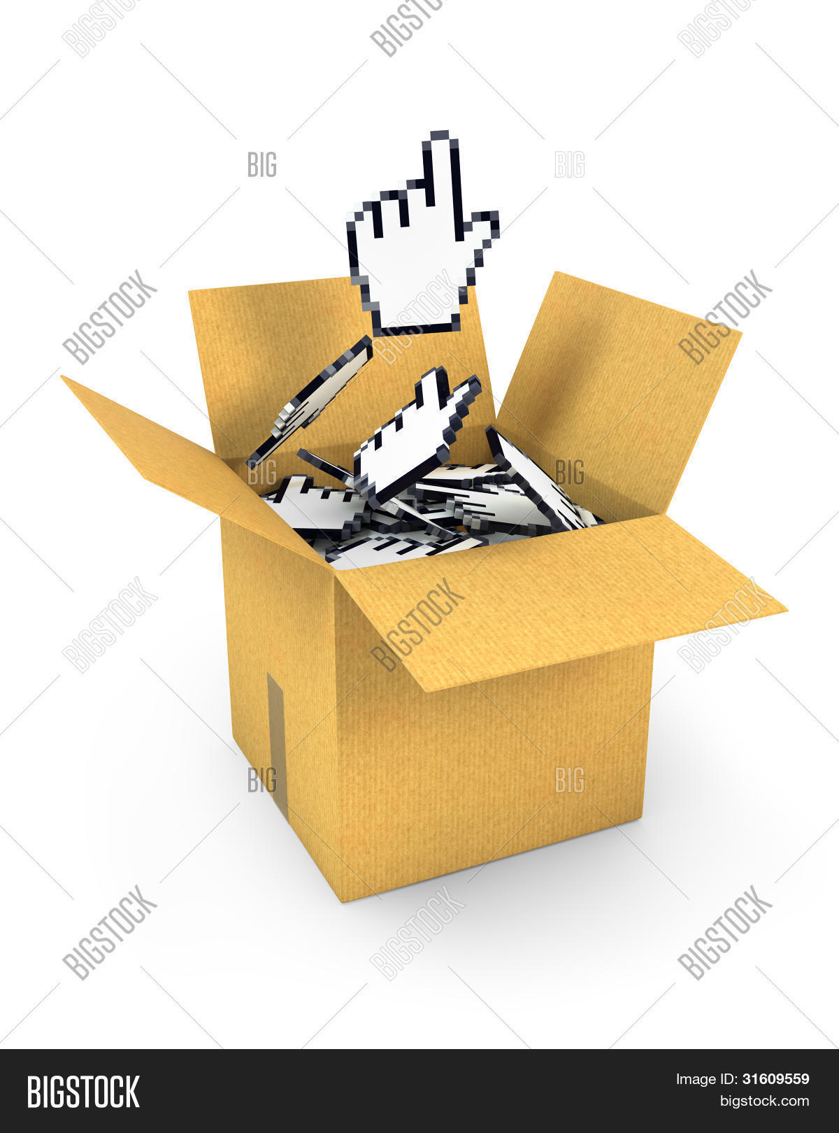 Hand Cursor Flies Box Image & Photo (Free Trial) | Bigstock