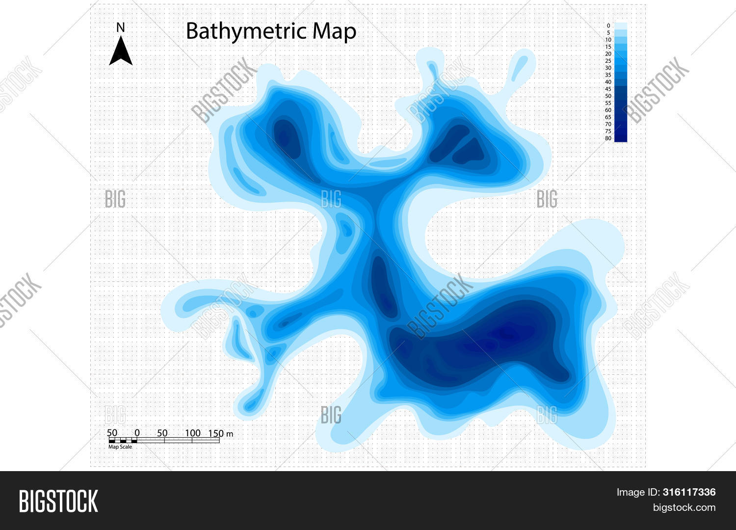 Color Bathymetric Map Vector & Photo (Free Trial) | Bigstock