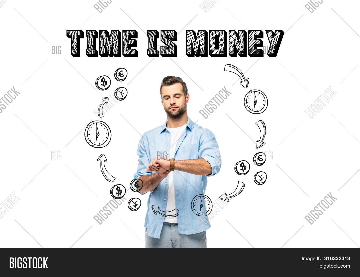 Man Looking Watch Image & Photo (Free Trial) | Bigstock
