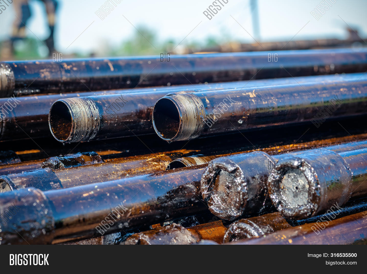 Oil Drill Pipe. Rusty Image & Photo (Free Trial) | Bigstock