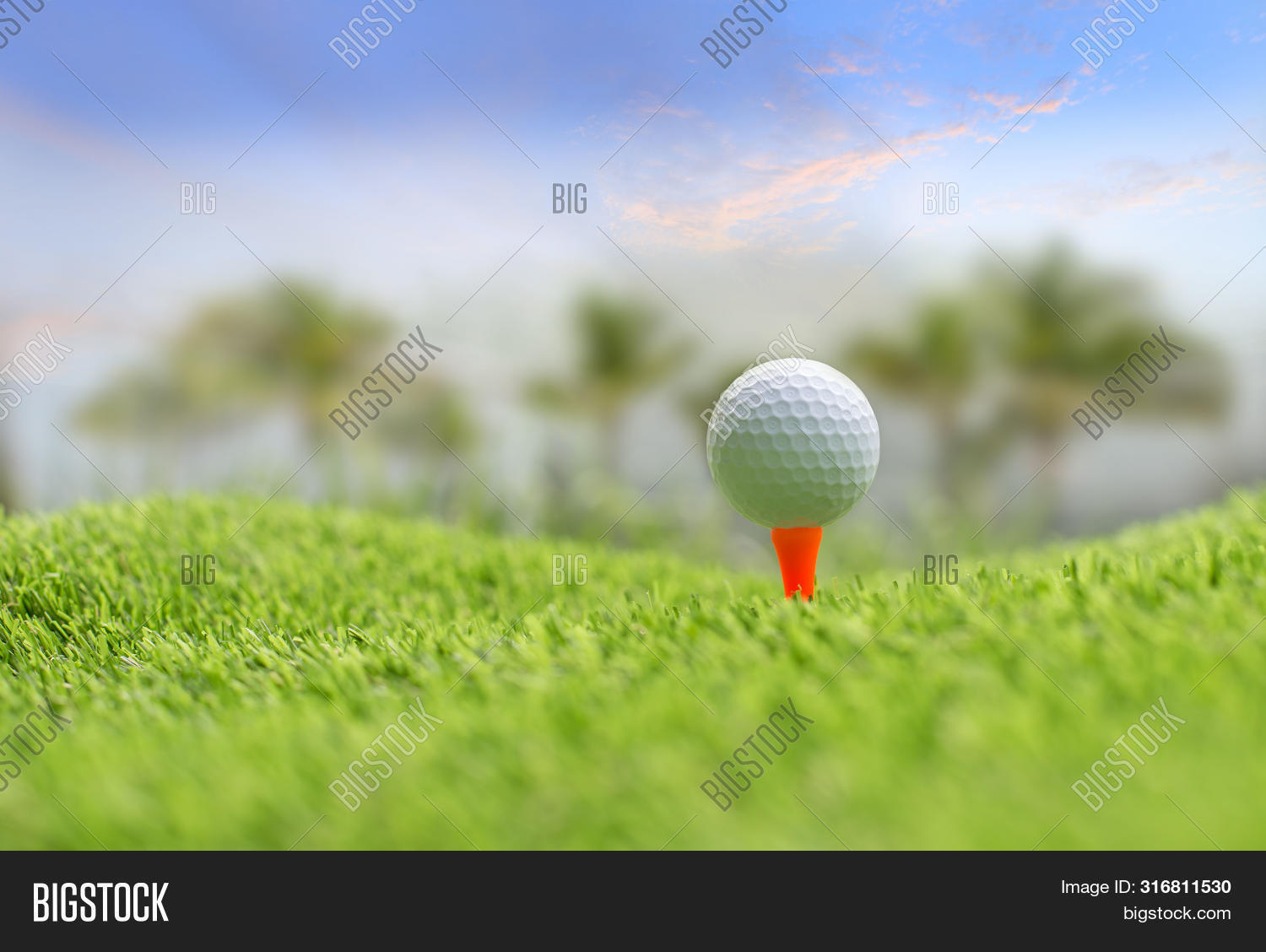 Golf Ball On Tee Ready Image & Photo (Free Trial) | Bigstock