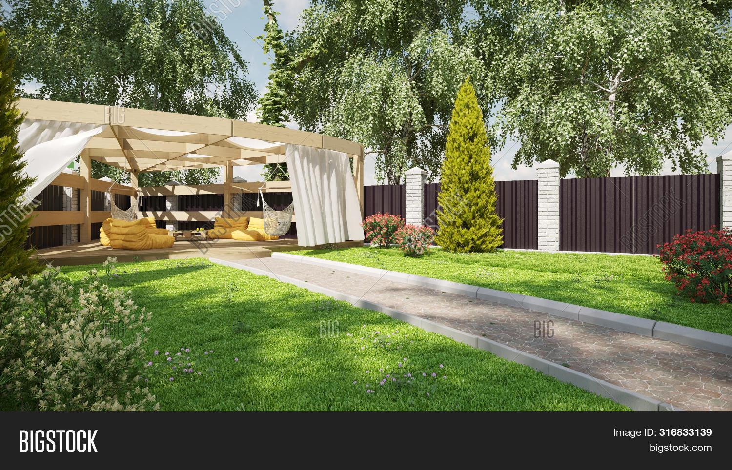 3d Rendering Pergola Image & Photo (Free Trial) | Bigstock