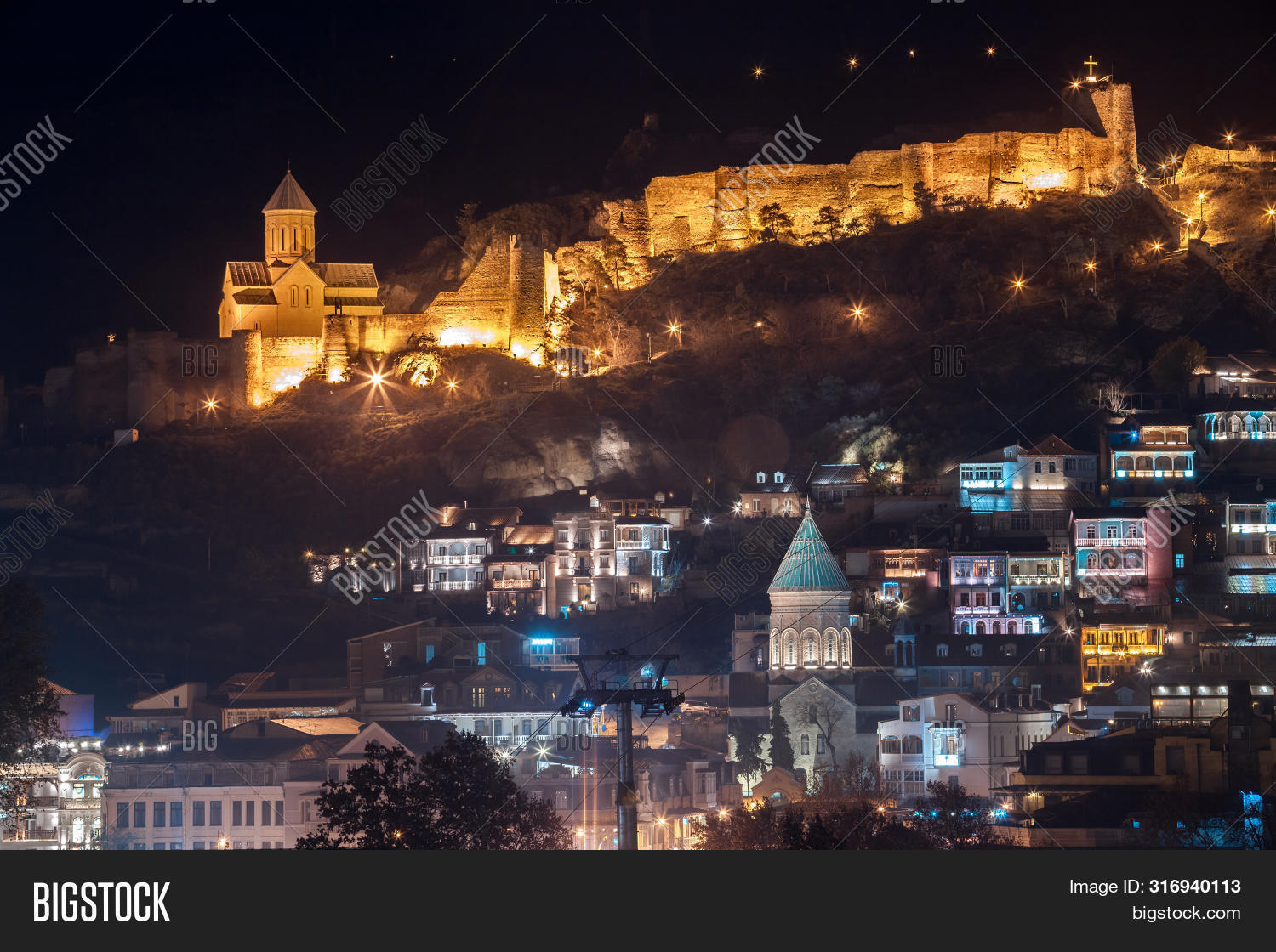 Night View Old Tbilisi Image & Photo (Free Trial) | Bigstock