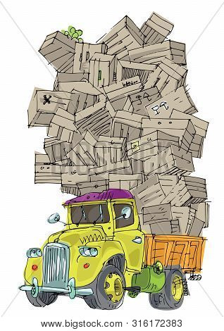 Overloaded Truck Images, Illustrations & Vectors (Free) - Bigstock