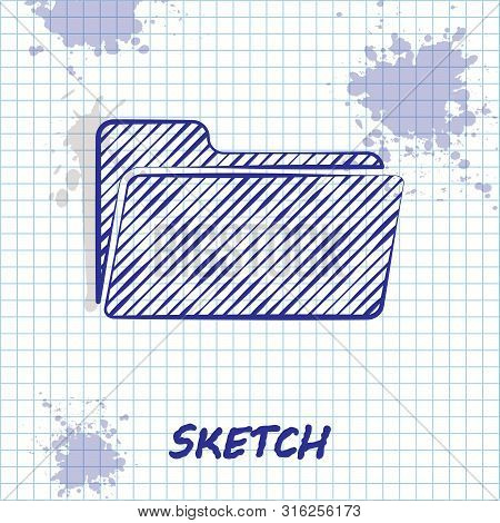 Sketch Line Folder Vector & Photo (Free Trial) | Bigstock