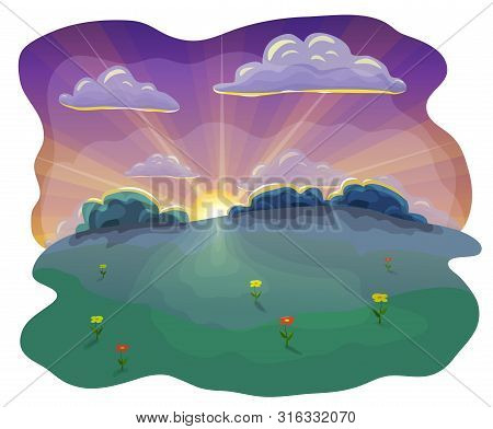 Cartoon Flat Evening Image & Photo (Free Trial) | Bigstock