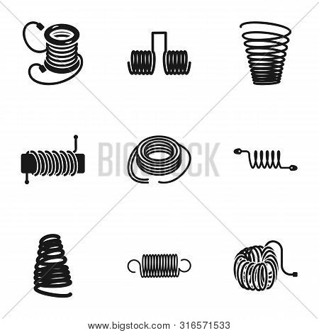 Metal Spring Icon Set Vector & Photo (Free Trial) | Bigstock