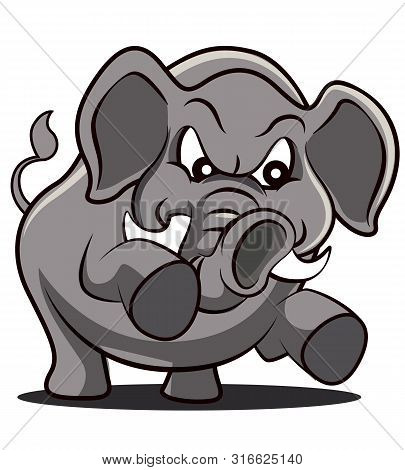 Angry Elephant Strong Vector & Photo (Free Trial) | Bigstock