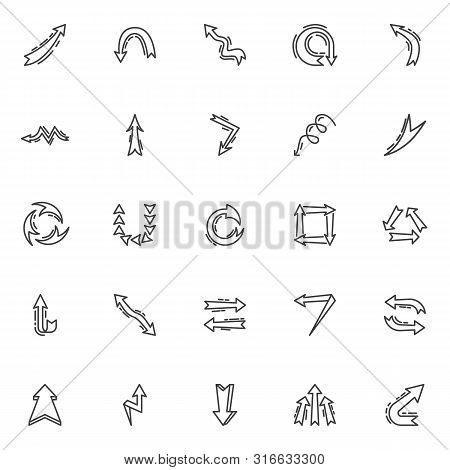 Arrows Line Icons Set Vector & Photo (Free Trial) | Bigstock