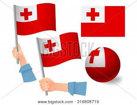 Tonga Flag Hand Set. Image & Photo (Free Trial) | Bigstock
