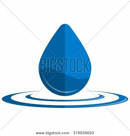 Blue Waterdrop Symbol Vector & Photo (Free Trial) | Bigstock