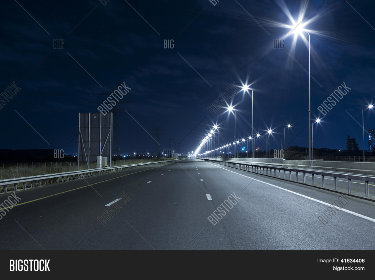 Empty Freeway Night Image & Photo (Free Trial) | Bigstock