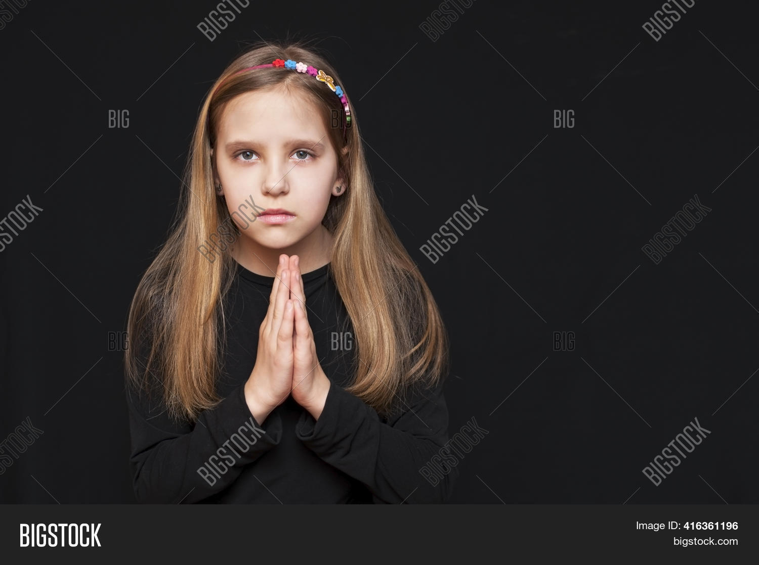 Girl Sad Face Prays Image & Photo (Free Trial) | Bigstock