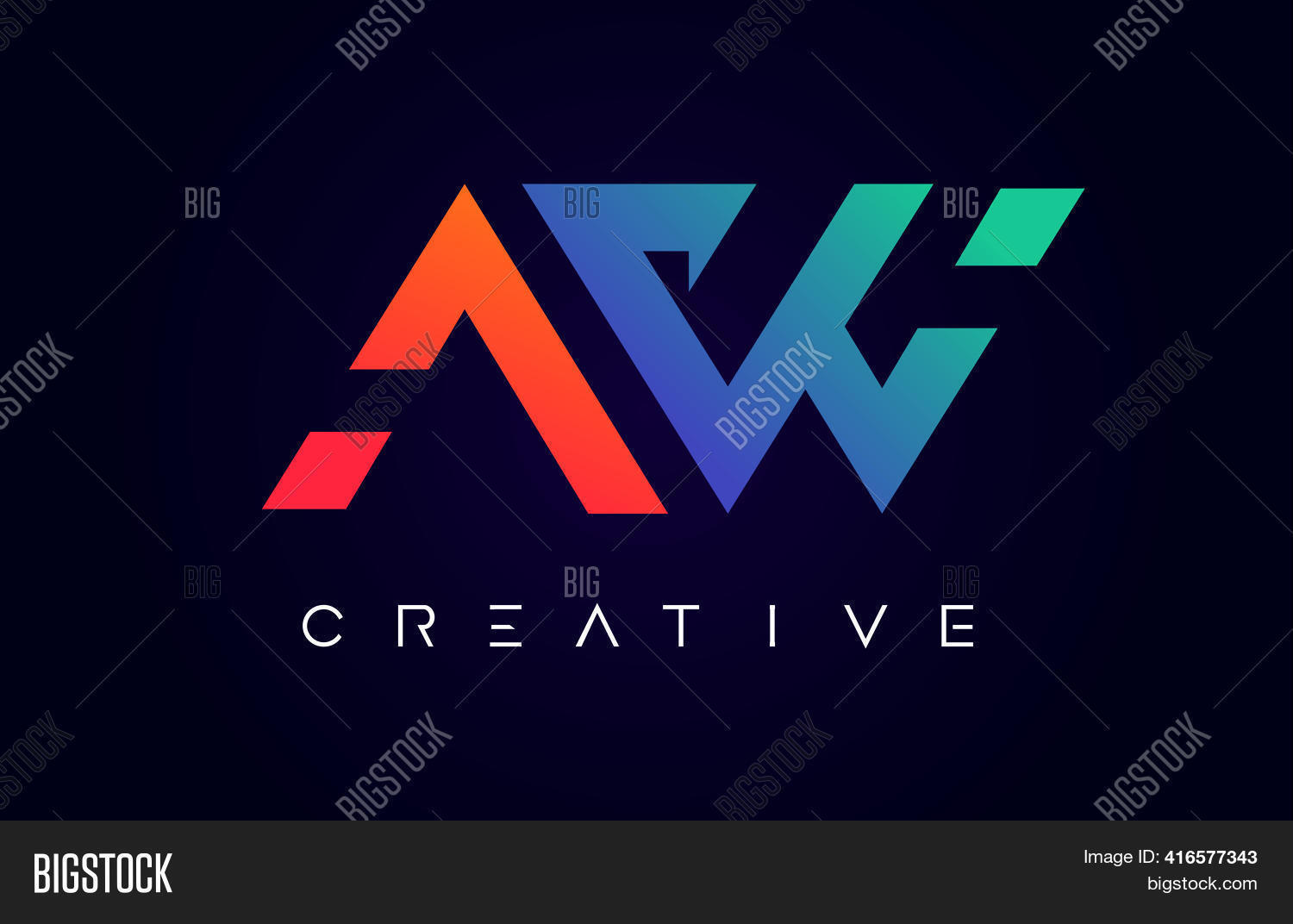 Aw Logo Letter Design Vector & Photo (Free Trial) | Bigstock