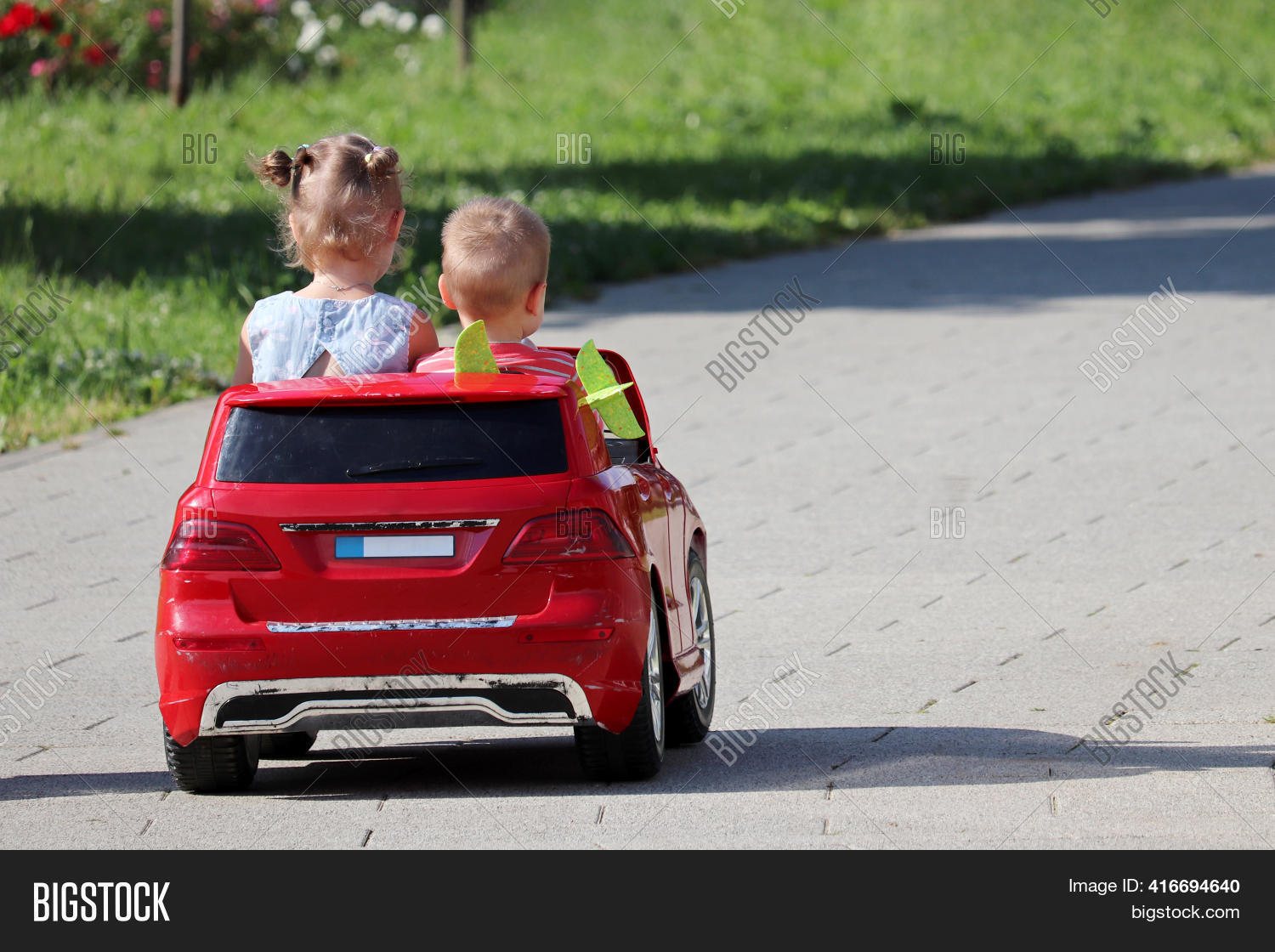 Little Girl Boy Riding Image & Photo (Free Trial) | Bigstock