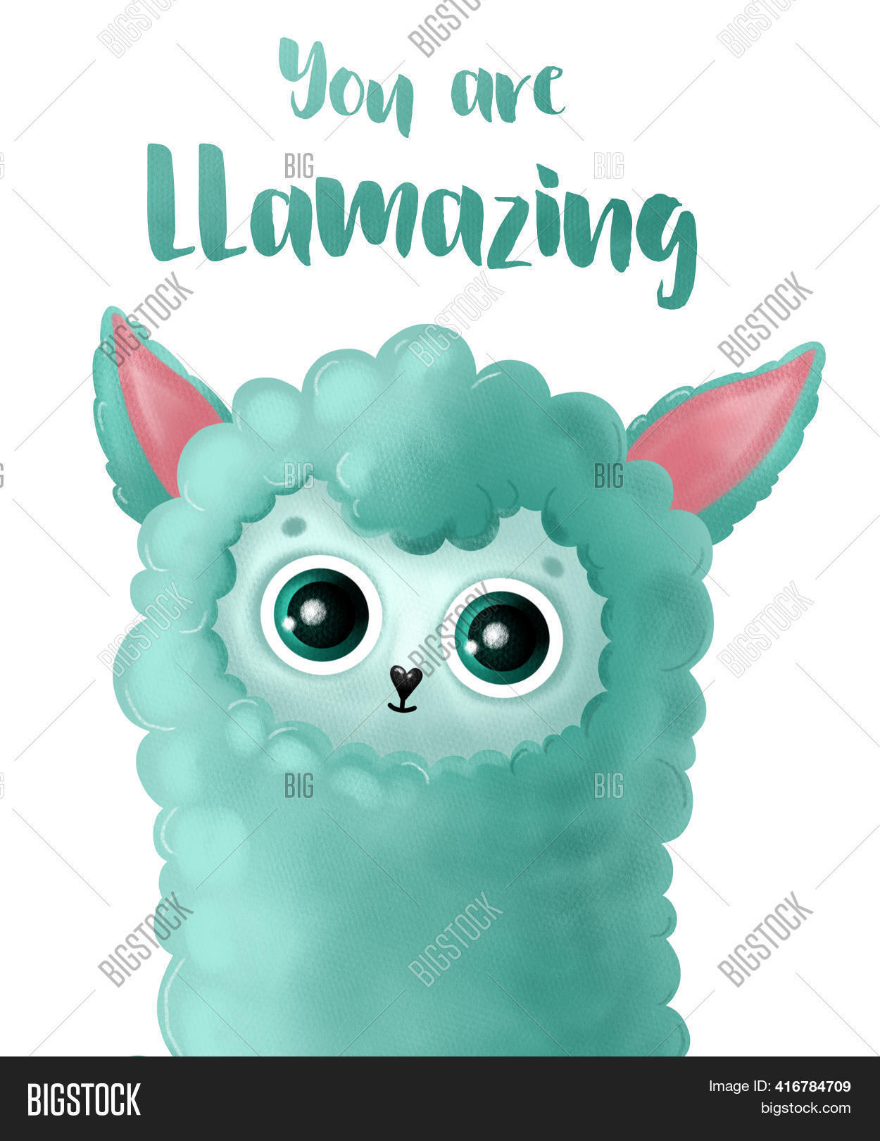 Cute Green Llama Image & Photo (Free Trial) | Bigstock
