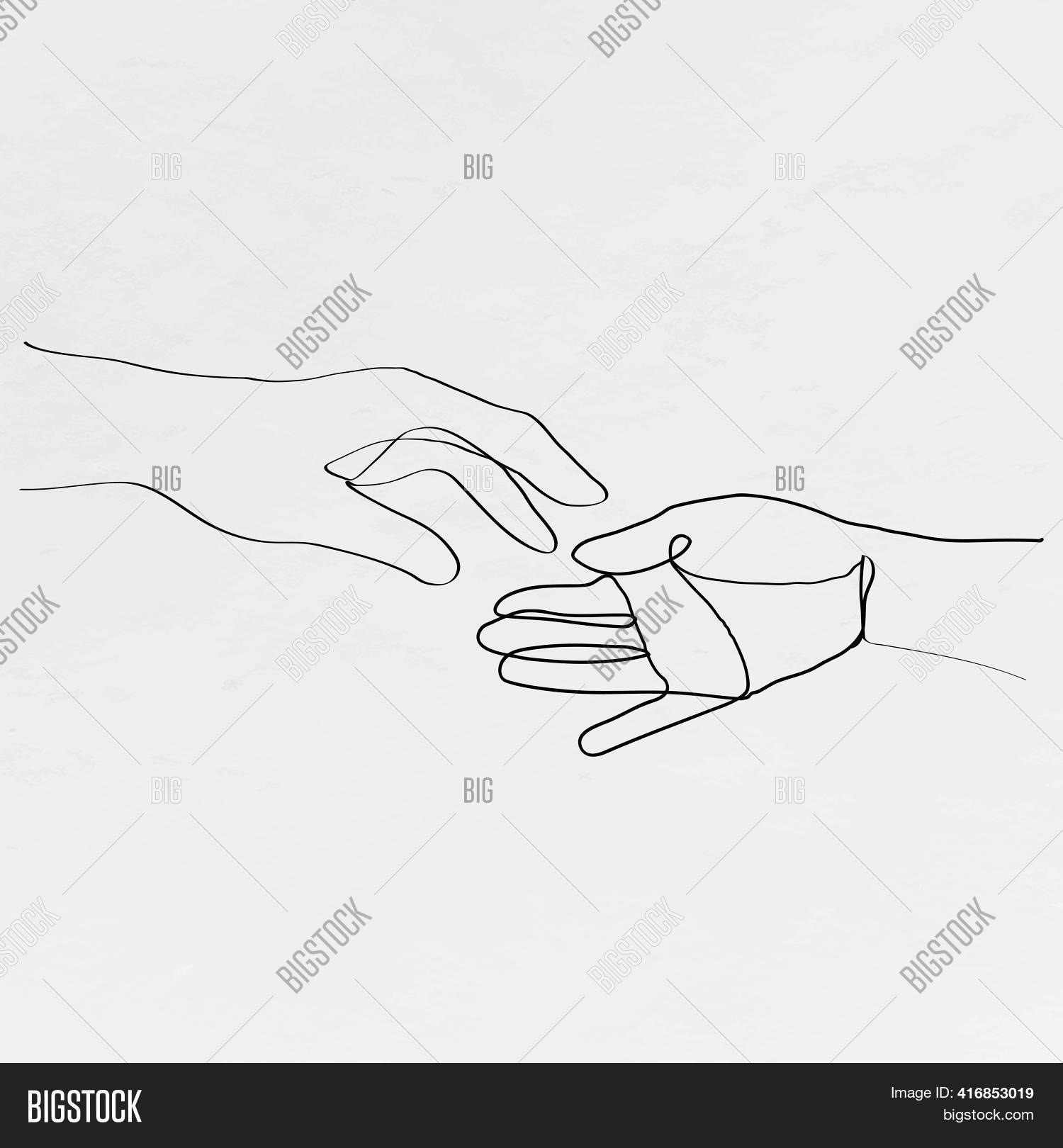 Hands Minimal Line Art Image & Photo (Free Trial) | Bigstock