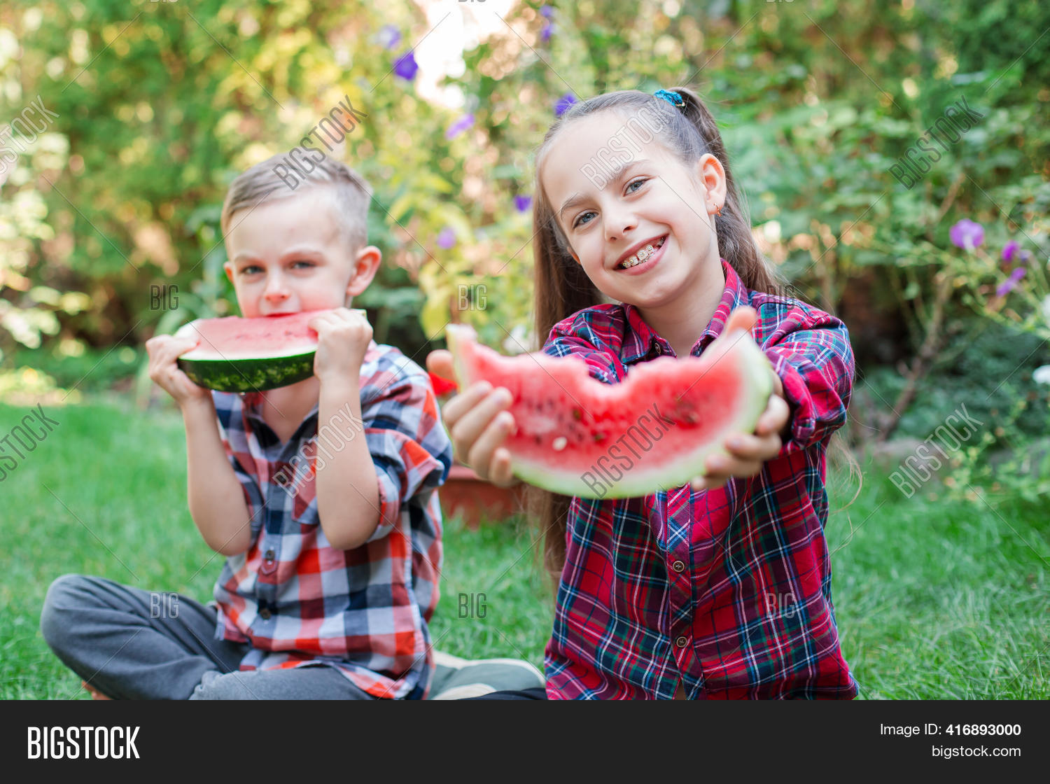 Happy Children Eating Image & Photo (Free Trial) | Bigstock
